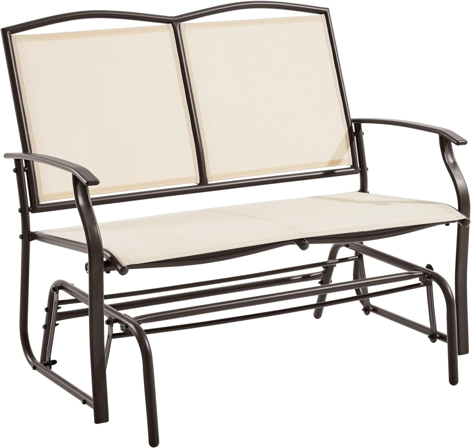 GlimmerGrove Outdoor Glider 2-Person Outdoor Glider Bench, Patio Glider ...