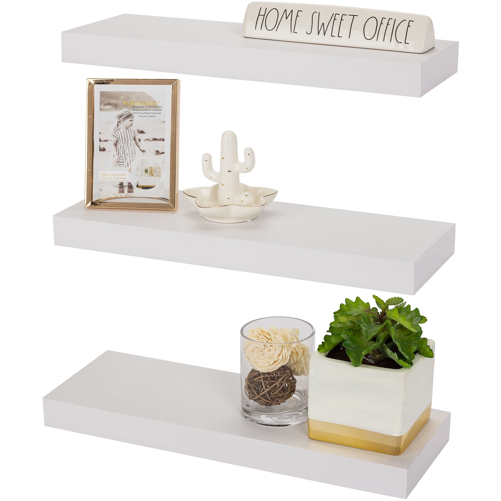 GlimmerGrove Stockholm Maine Floating Shelves, Modern Wall Mounted Hanging Shelf for Bedroom ...