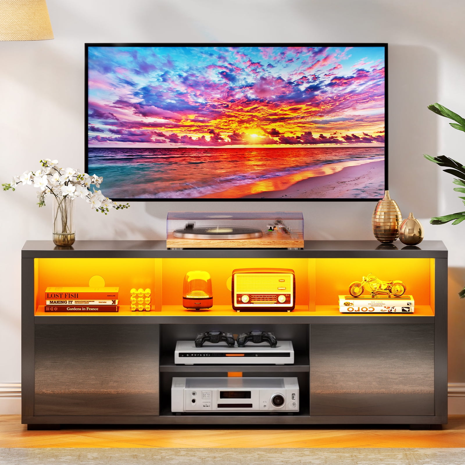 GlimmerGrove TV Stands for Living Room, TV Stand 55 inch TV ...