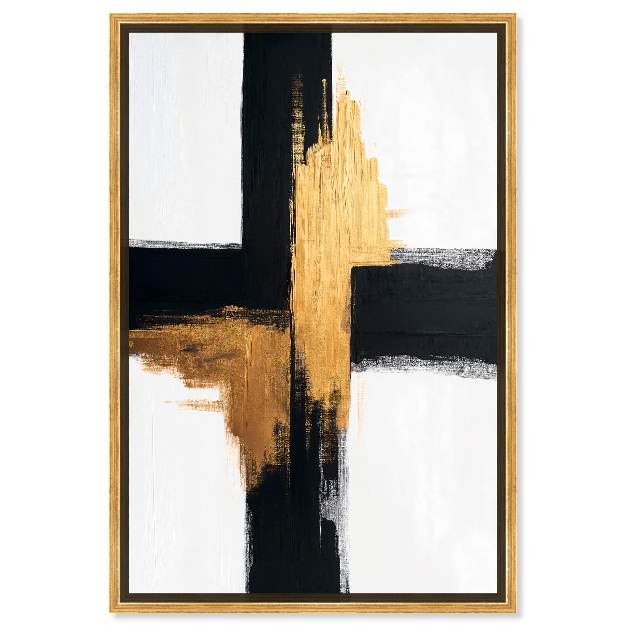 Glimmering Edges I Canvas Gold Leaf Wall Art by Art Remedy, Gold Frame ...