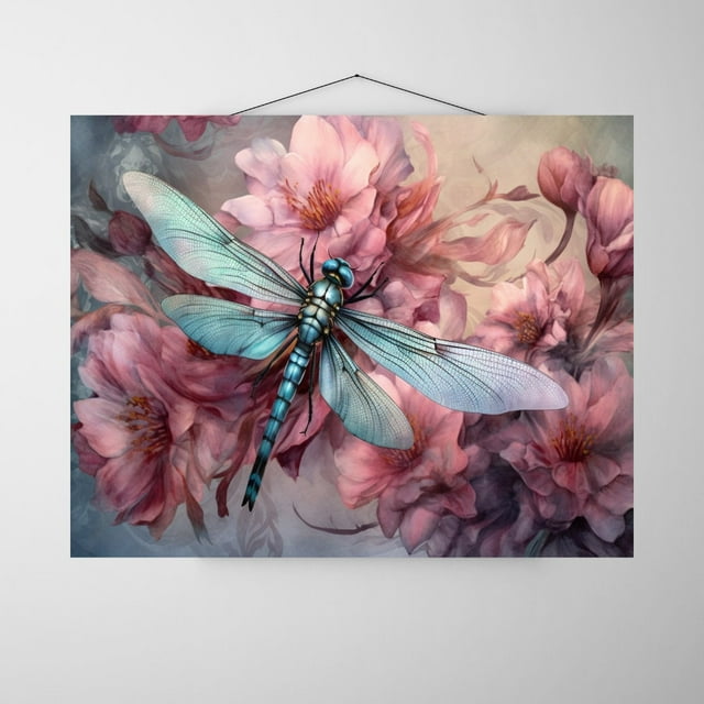 Glimmering Gliders - Dragon Fly Canvas Wall Art - Walmart.com