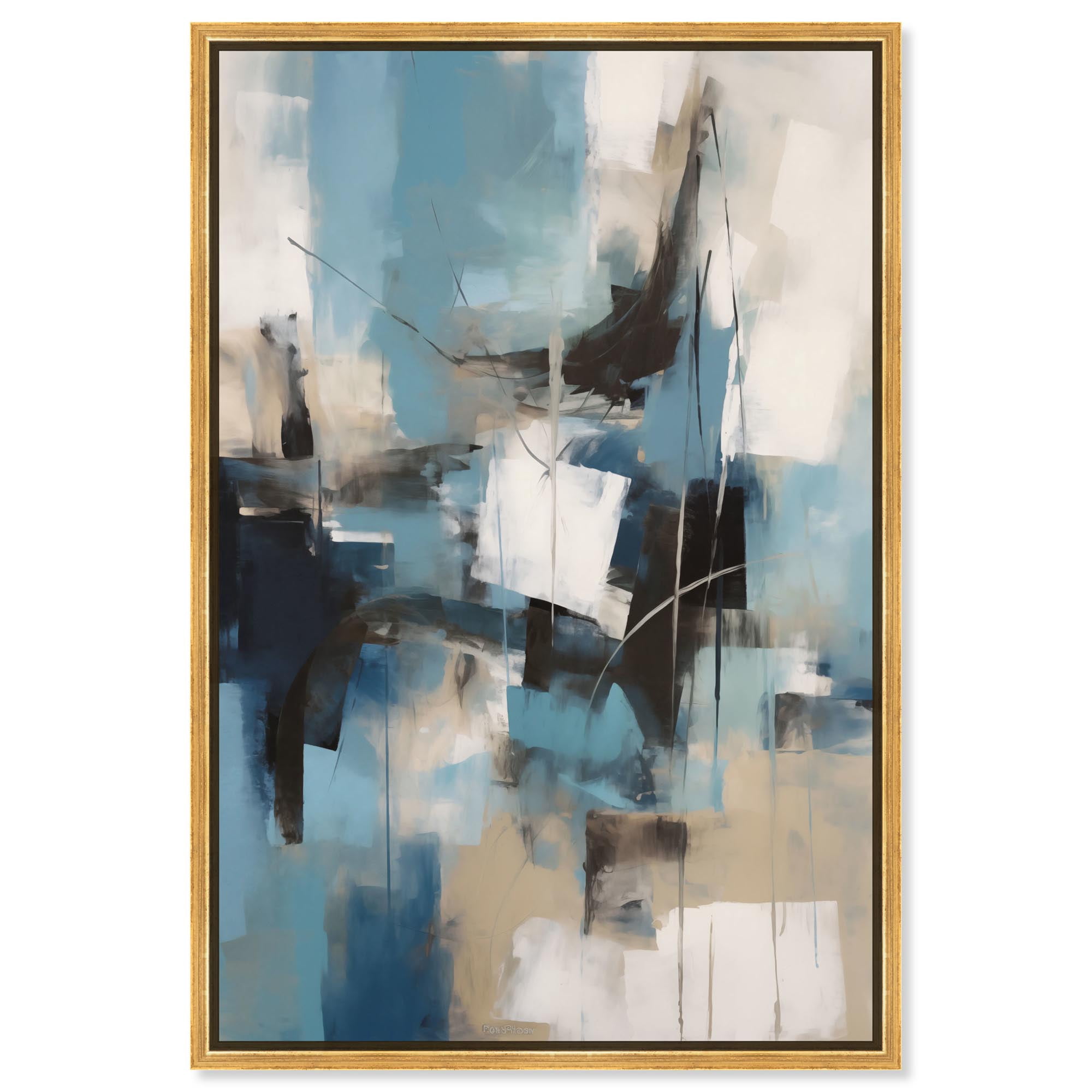 Glimpse of Infinity I Canvas Coastal Abstracts by Art Remedy, Gold ...