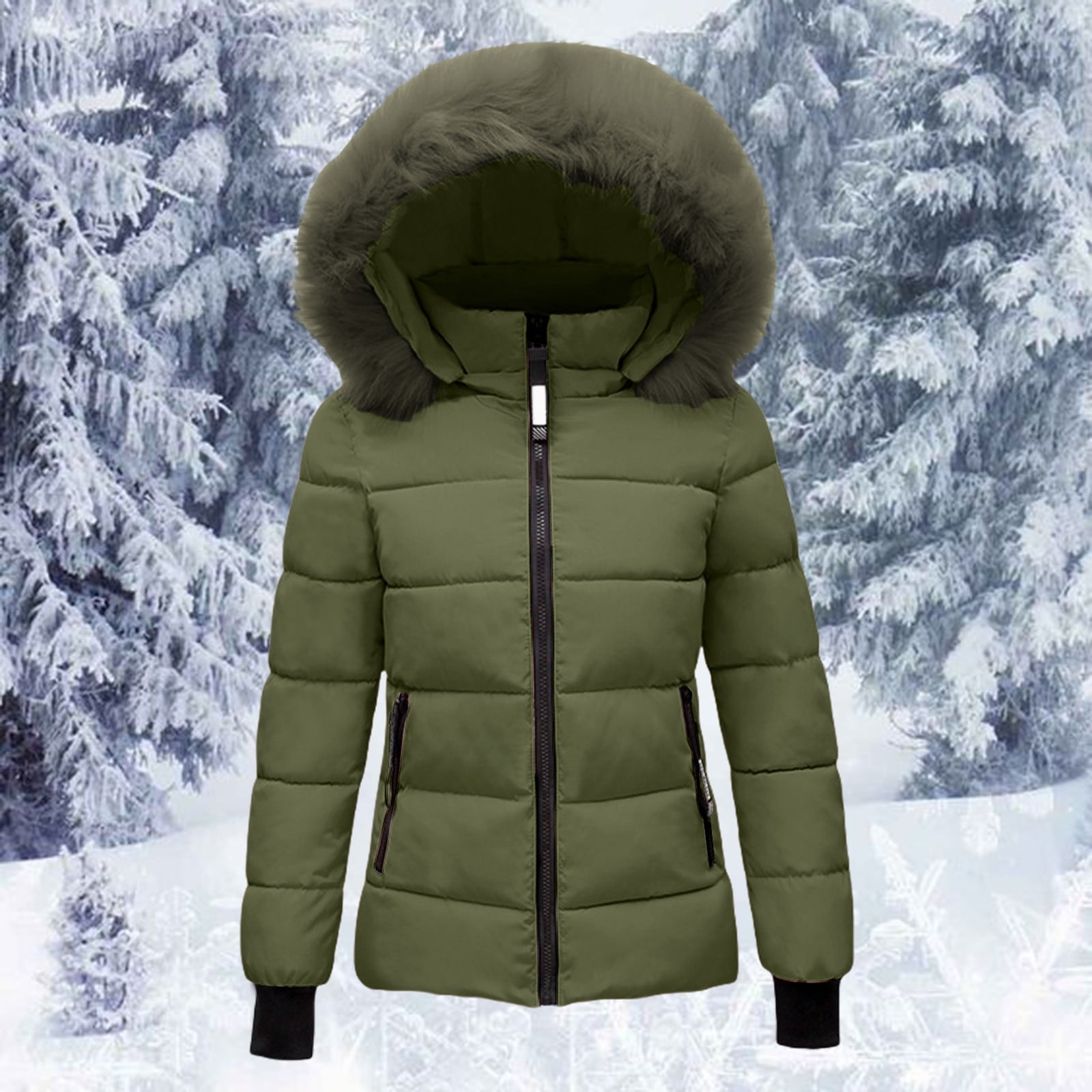 Valueadd Clearance Women's Hooded Warm Winter Coat Puffer Jacket Winter ...