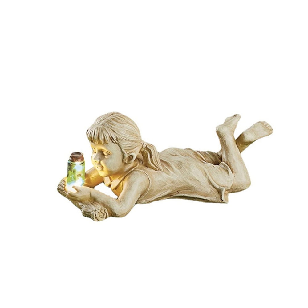 Glimpses Of God With Firefly Statue Garden Children Solar Lighted ...