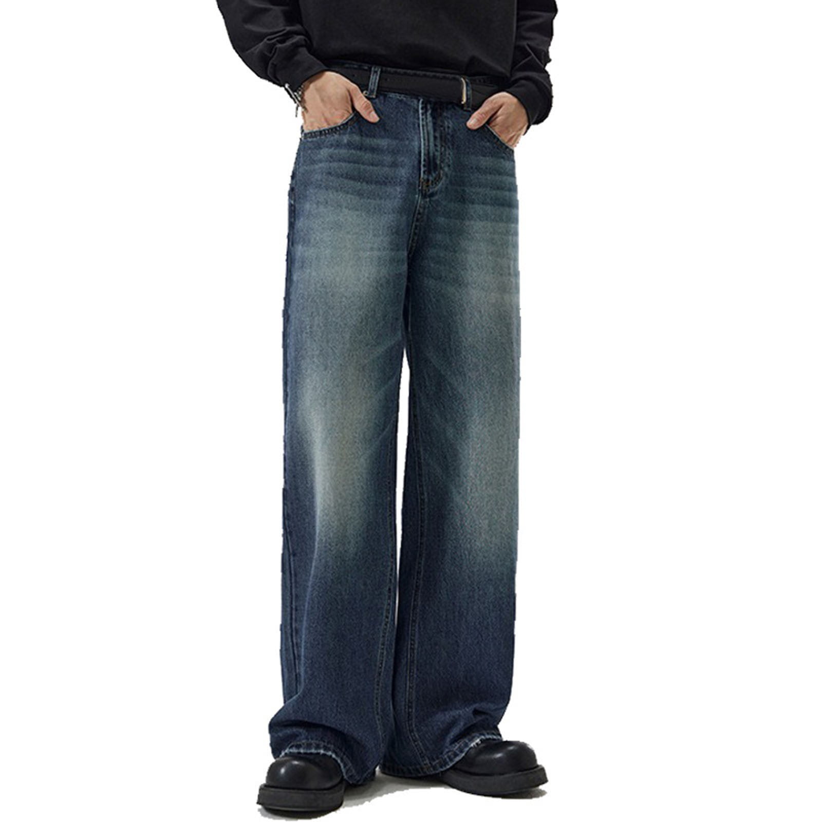 Valueadd Women's Jean Lassic Retro Flared Denim Pants Vintage Relaxed ...