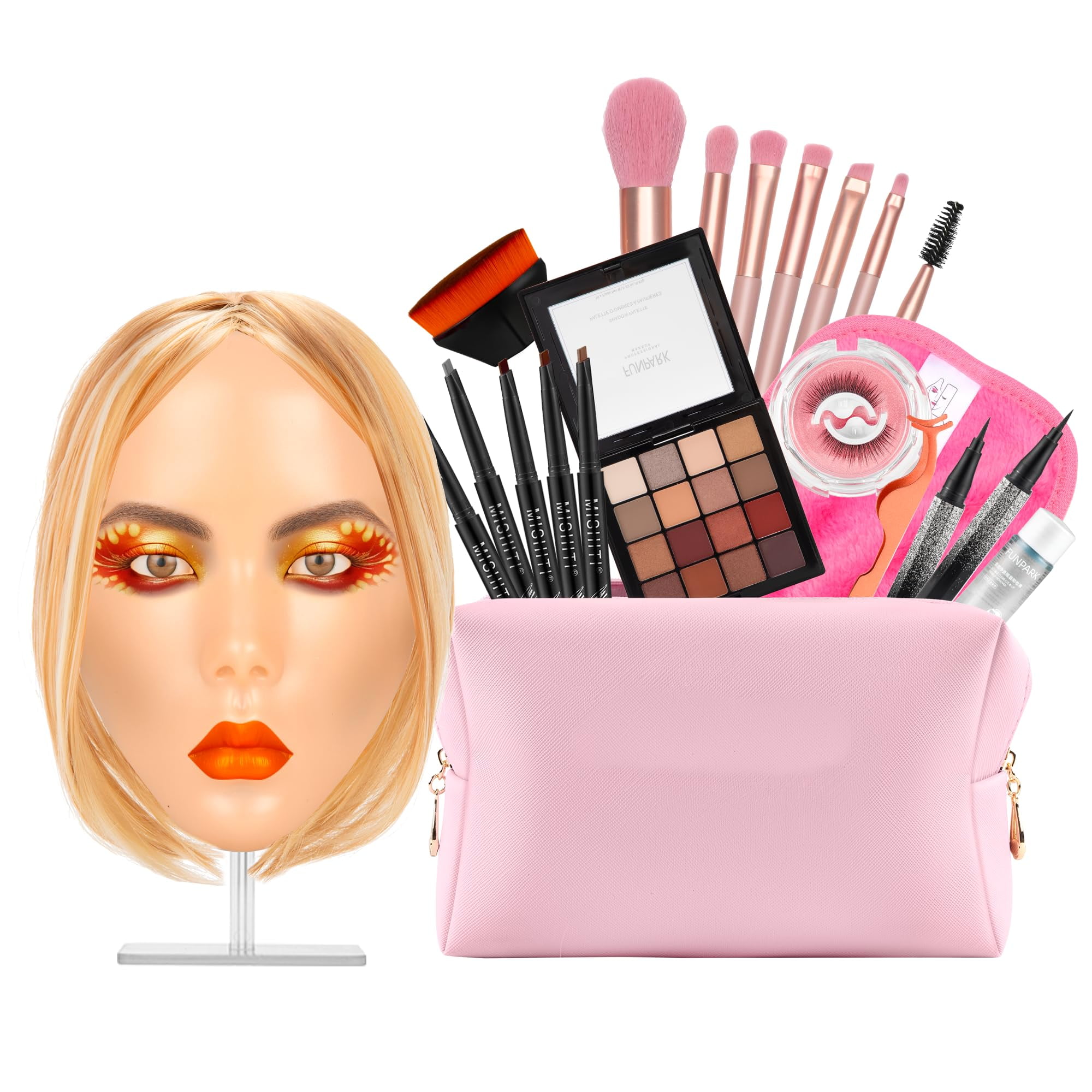 Glinexa 3D Makeup Practice OIF8 Kit, Reusable Silicone Makeup Mannequin ...
