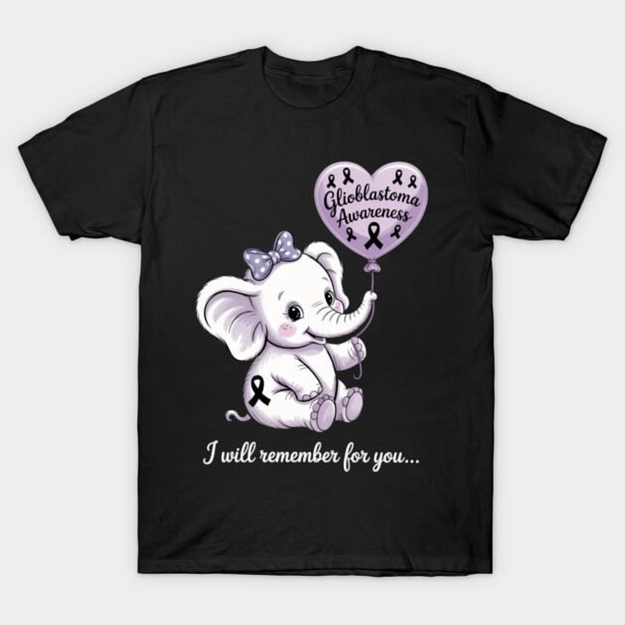 Glioblastoma Awareness Elephant Cute Retro Brain Cancer Support Animal ...