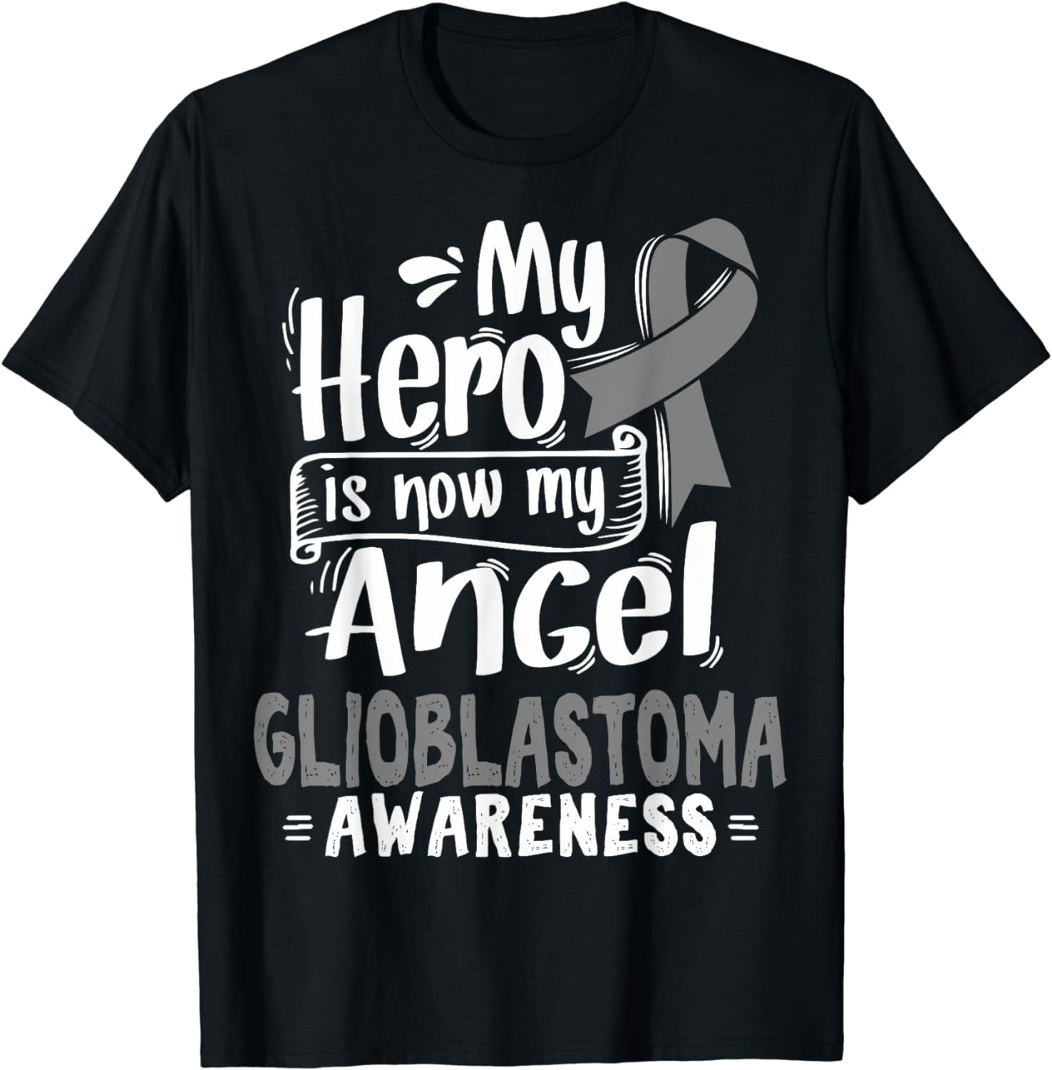 Glioblastoma Multiforme Awareness Tee - Gray Ribbon - Walmart.com