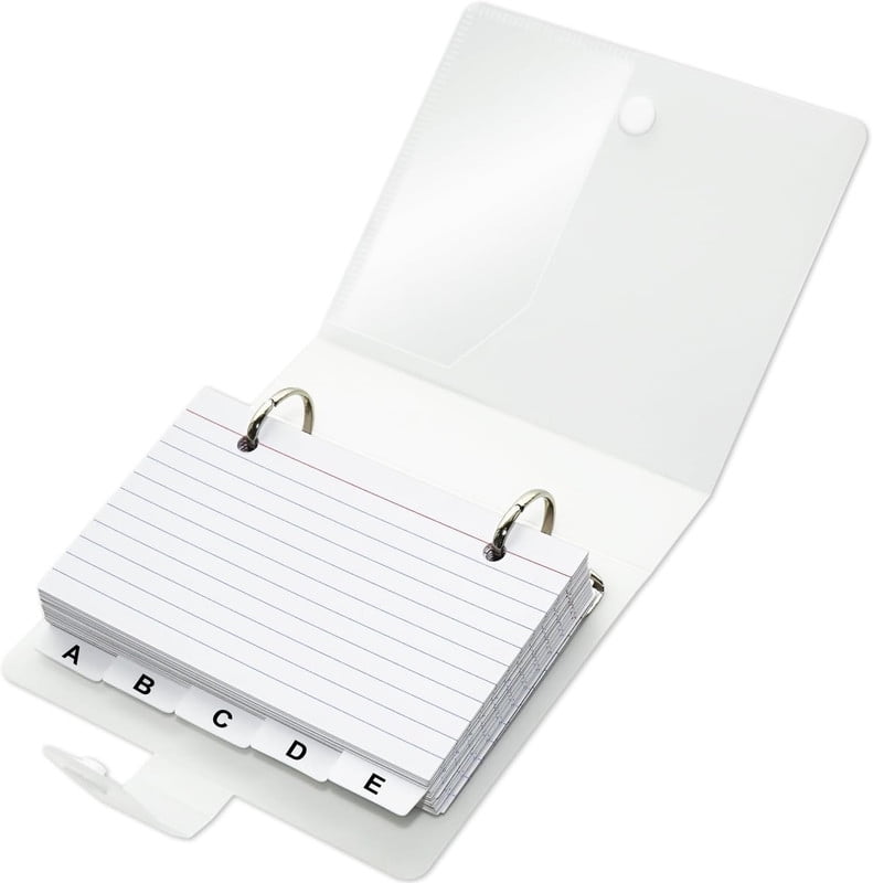 Glipmire Note Index Cards 3x5 with Rings Binder Holder and Dividers,100 ...