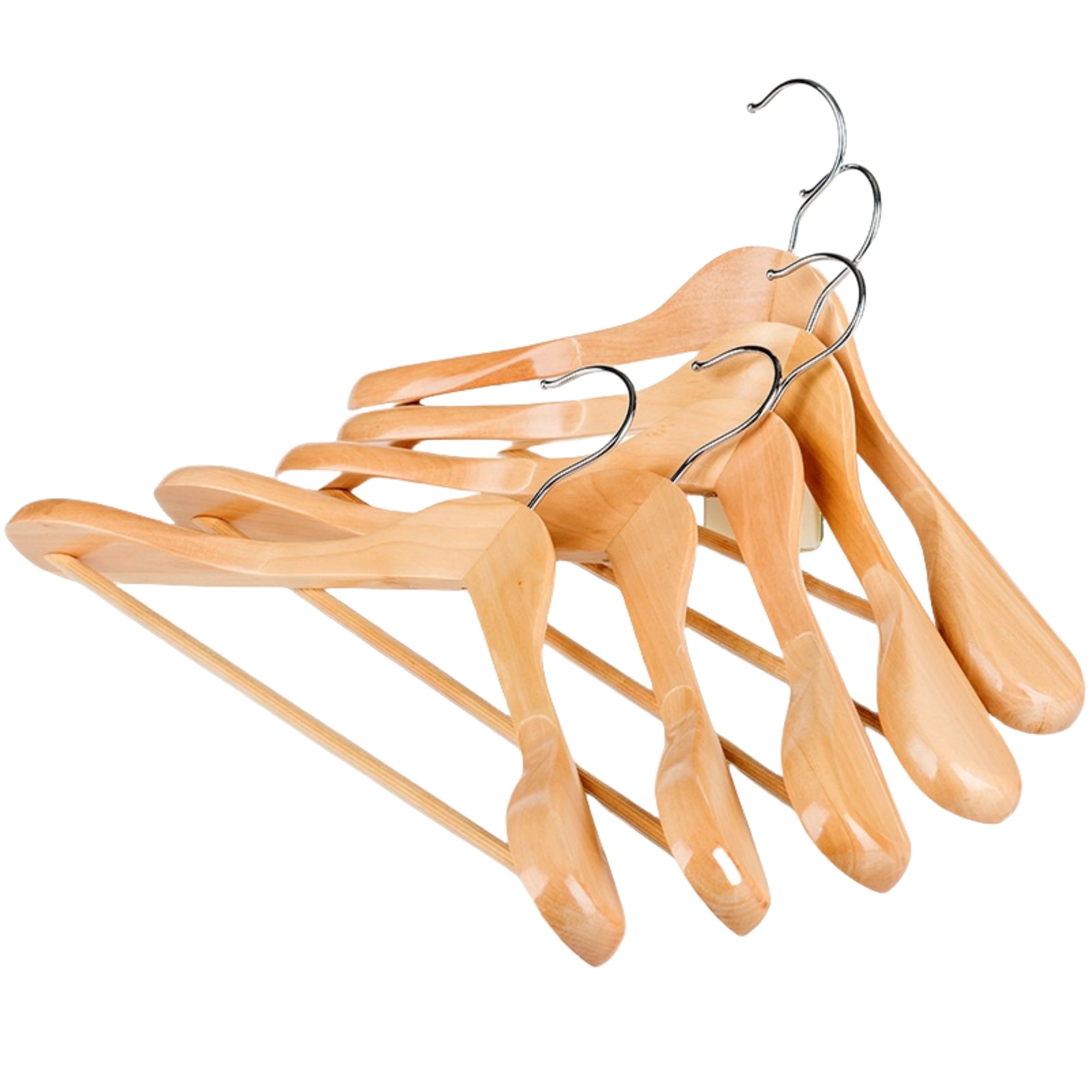 Glipmire Solid Wood Suit Hangers, Heavy Duty Wide Hangers with Non Slip ...