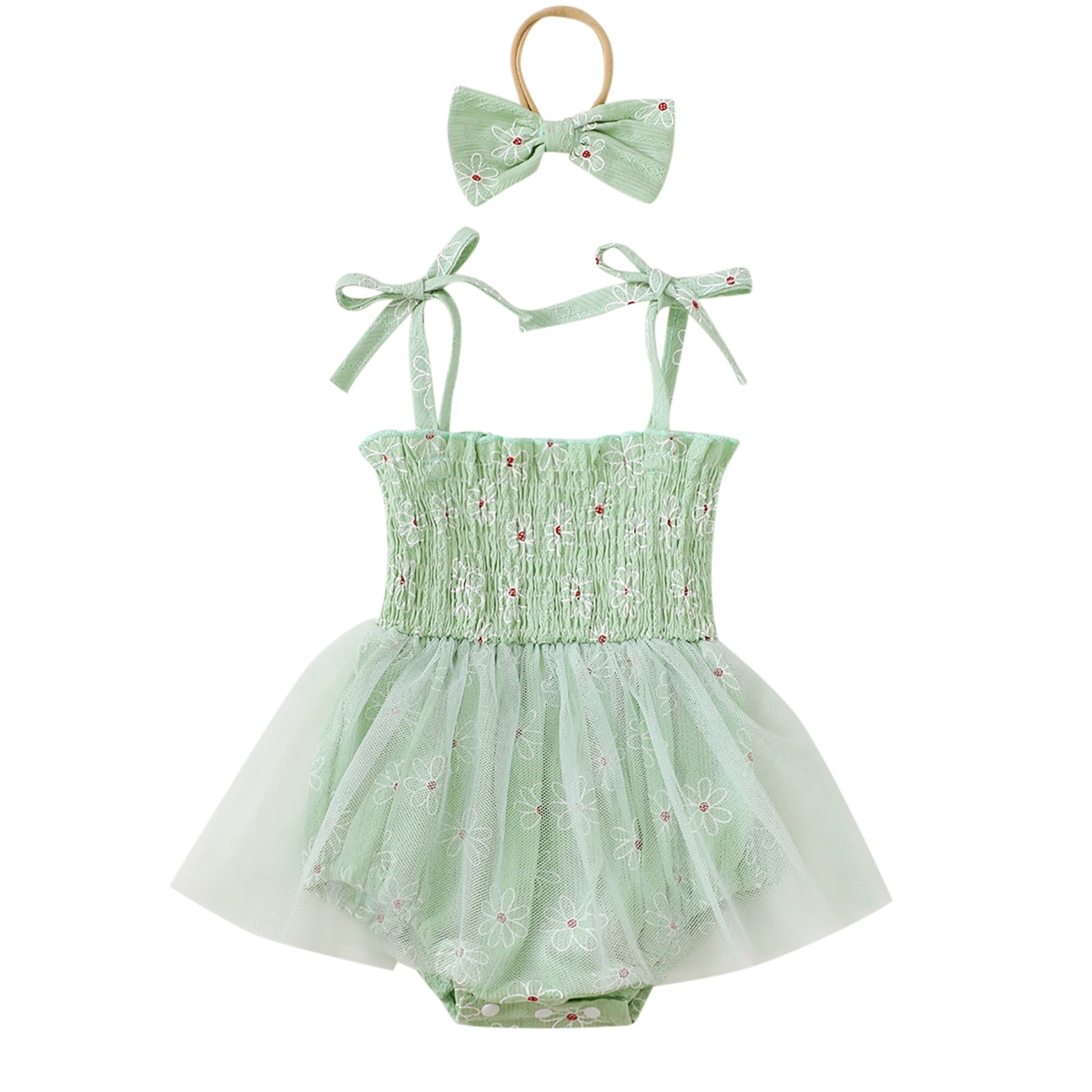Glisme 2 Pack Girls Outfit Summer Solid Color Suspenders Mesh Romper ...