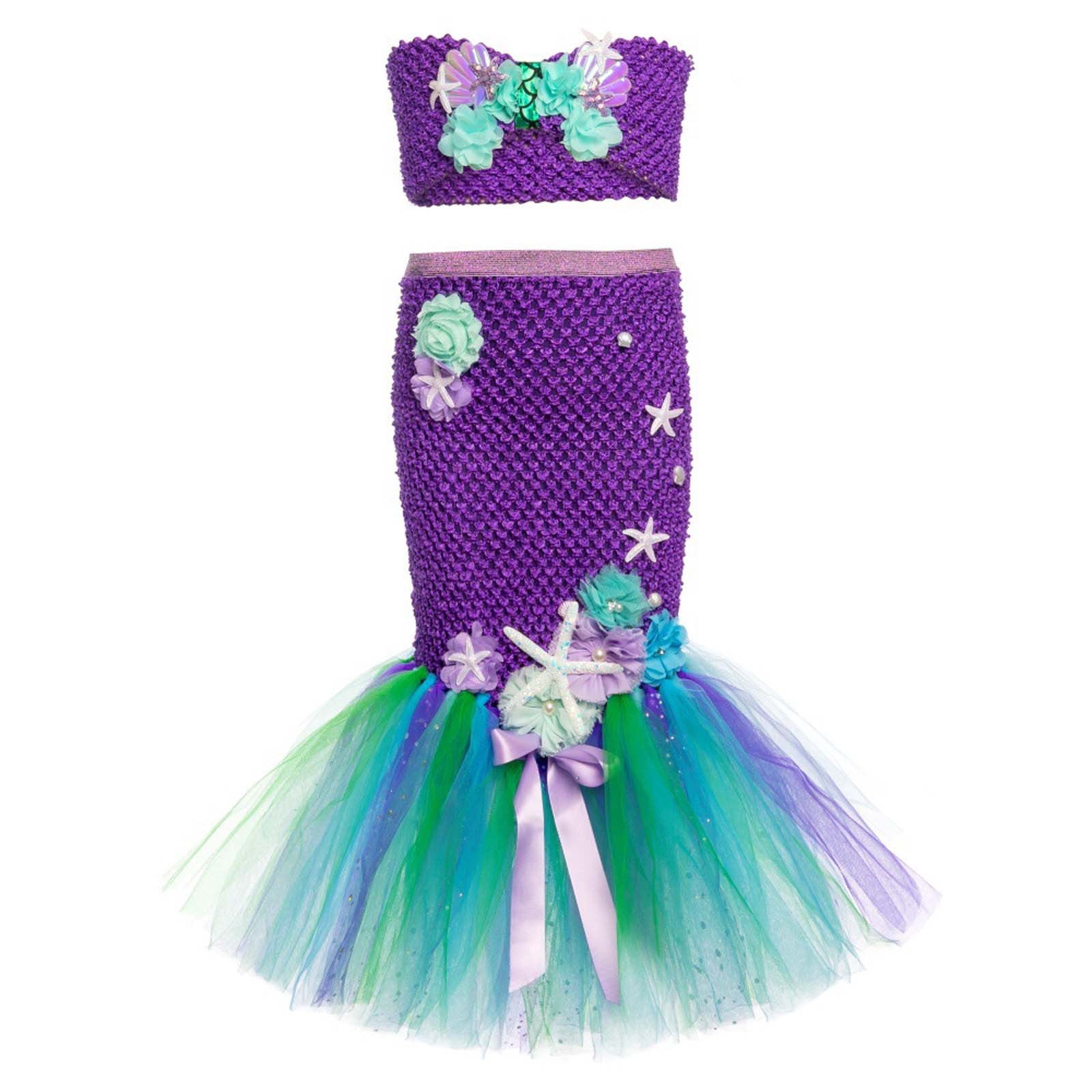 Glisme 2 Pack Girls Outfit Tutu Dreams Memaid Dress Outfit For Girls ...