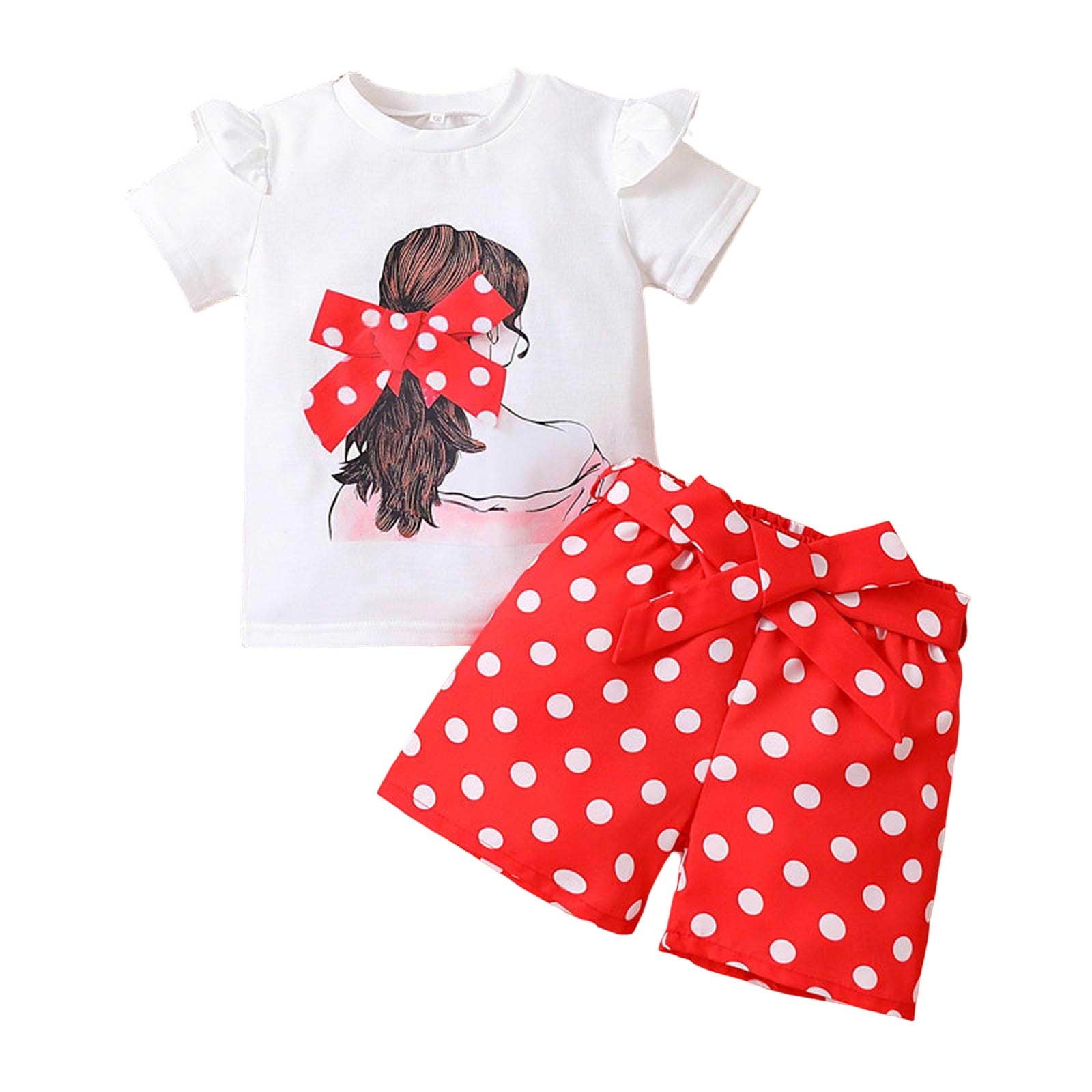 Glisme 2 Pack Girls Summer Outfits Cute Sleeveless Top High Waisted ...