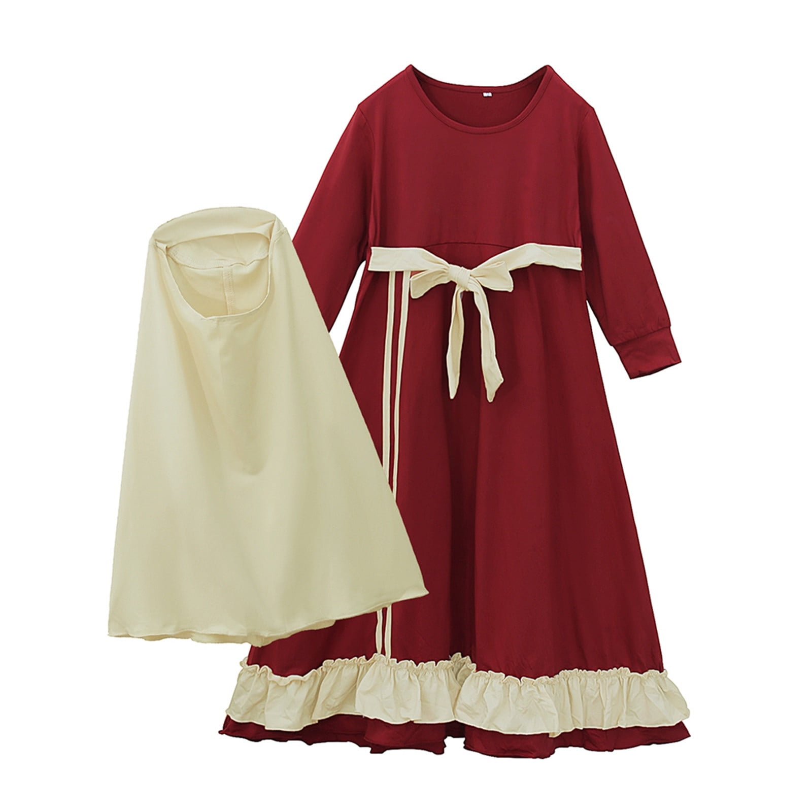 Glisme Baby Girls Clothing Set Floral Abaya With Hijab Full Length Robe ...