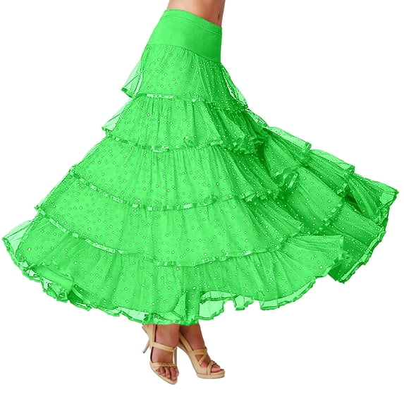 Glisme Black Skirts For Women Modern Dance Skirt With Sparkling Sequins ...