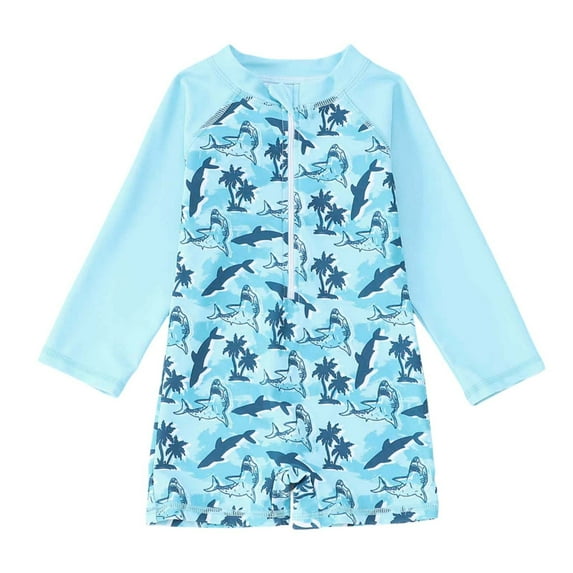 Glisme Boys Bathing Suits Swimwear Long Sleeve Rash Guard Print For ...