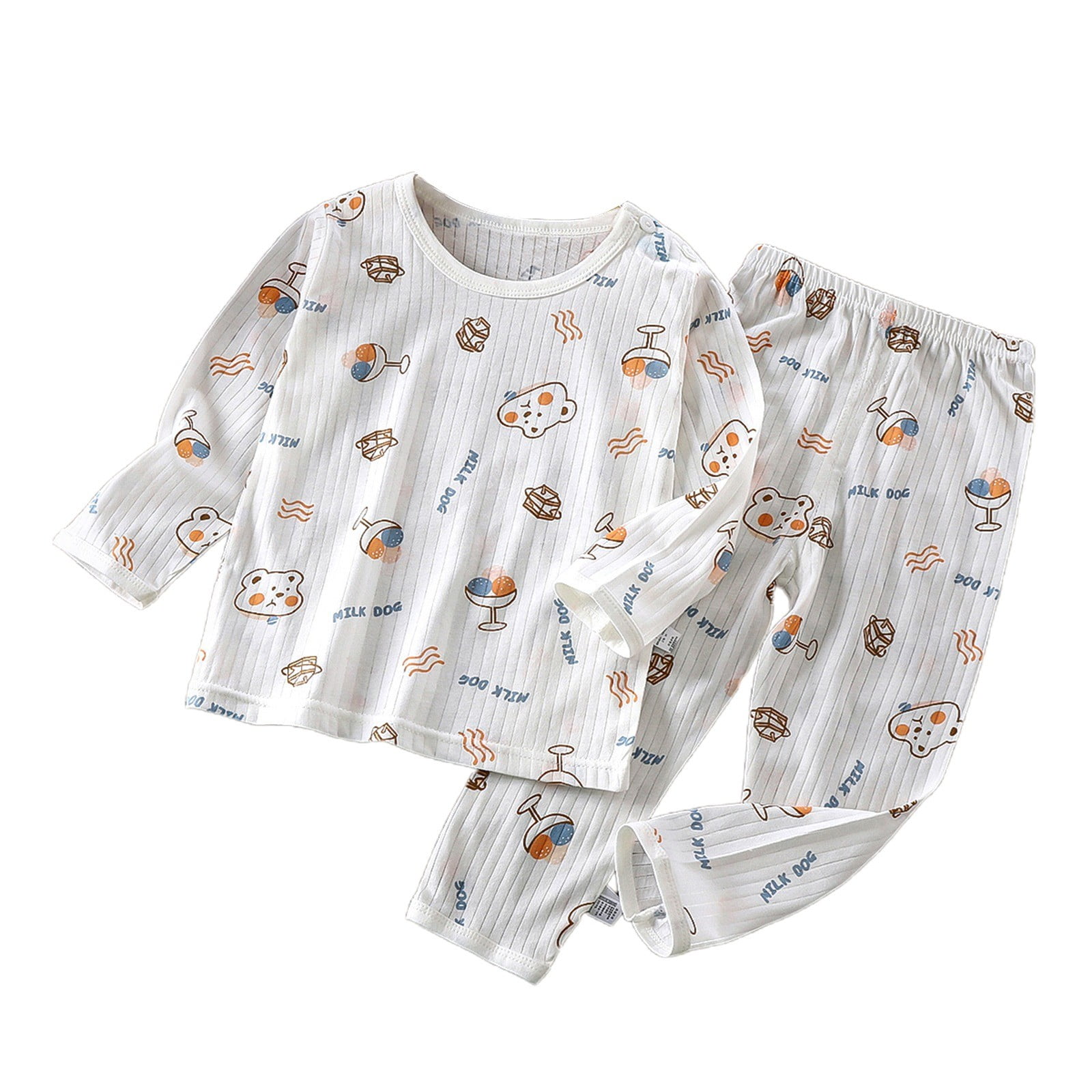 Glisme Boys Clothing Set Summer Long Sleeve Pajama Set For Home Wear Comfortable Sleepwear ...