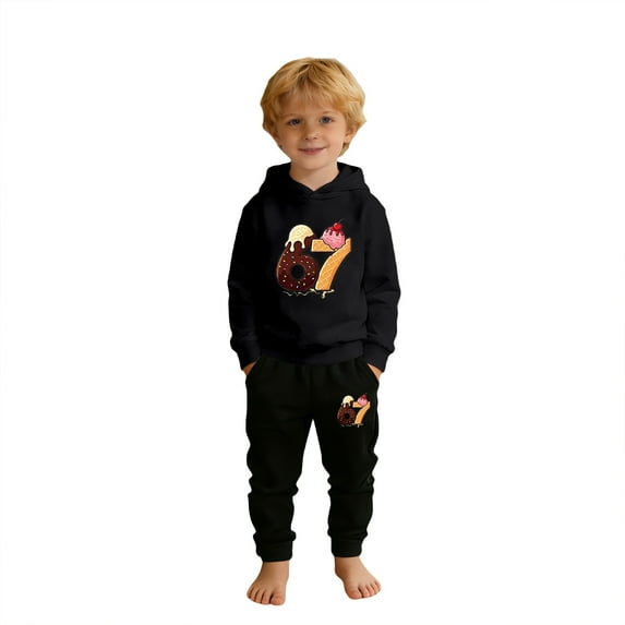 Glisme Boys Outfits Casual Hoodie And Jogger Graphic Number Print ...