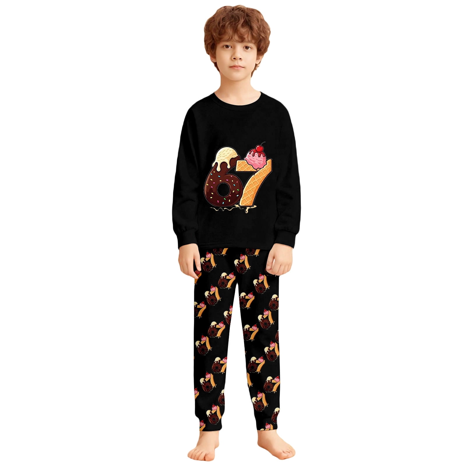 Glisme Boys Outfits Graphic Number Print Two Piece Loungewear ...