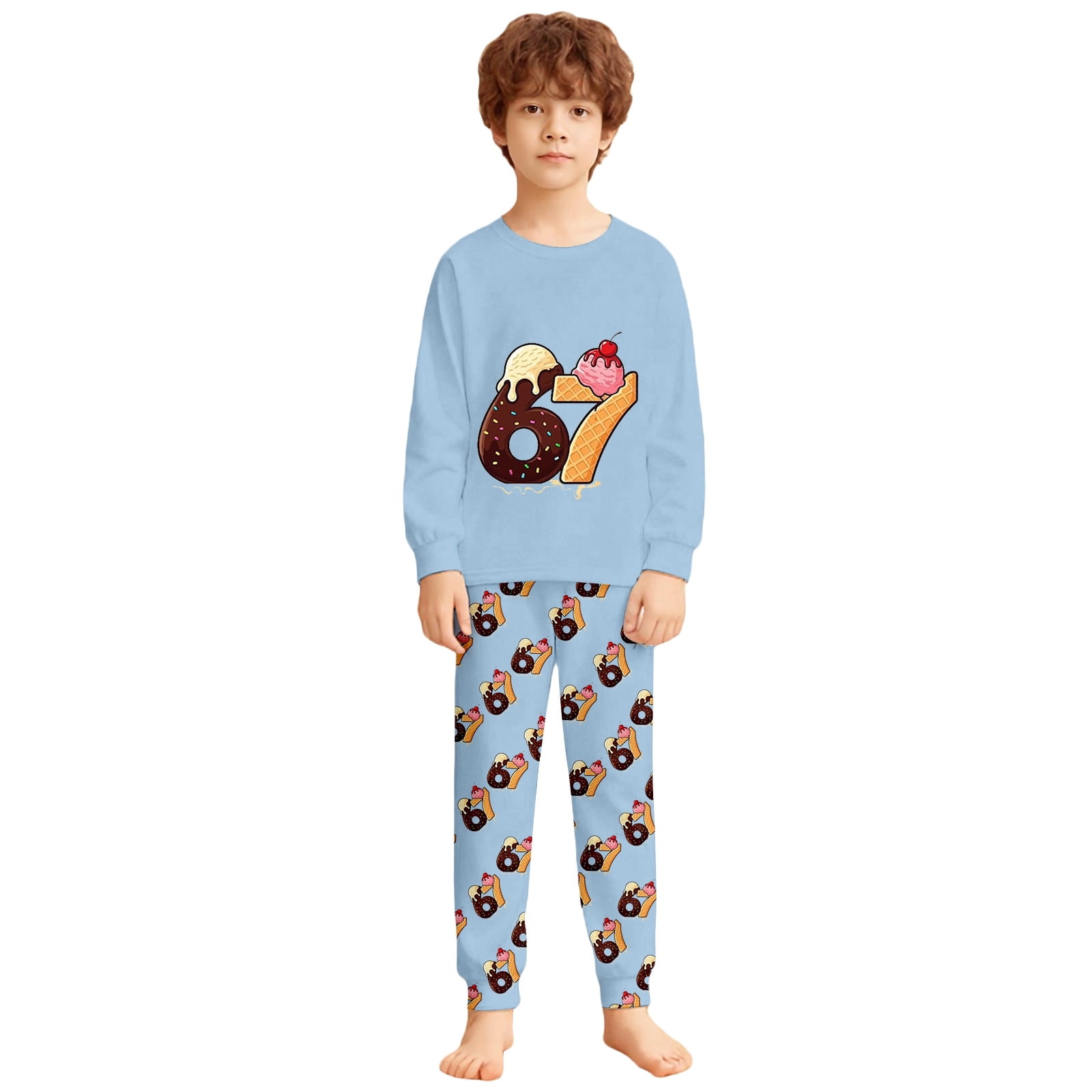 Glisme Boys Outfits Graphic Number Print Two Piece Loungewear ...