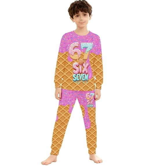 Glisme Boys Outfits Number Ice Print Loungewear Two Piece Pajamas Soft ...