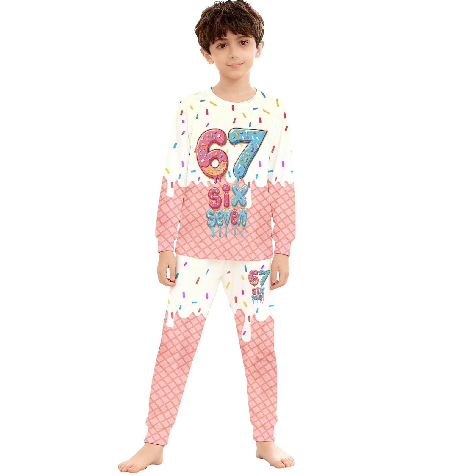 Glisme Boys Outfits Soft Loungewear Two Piece Pajamas With Number Ice ...