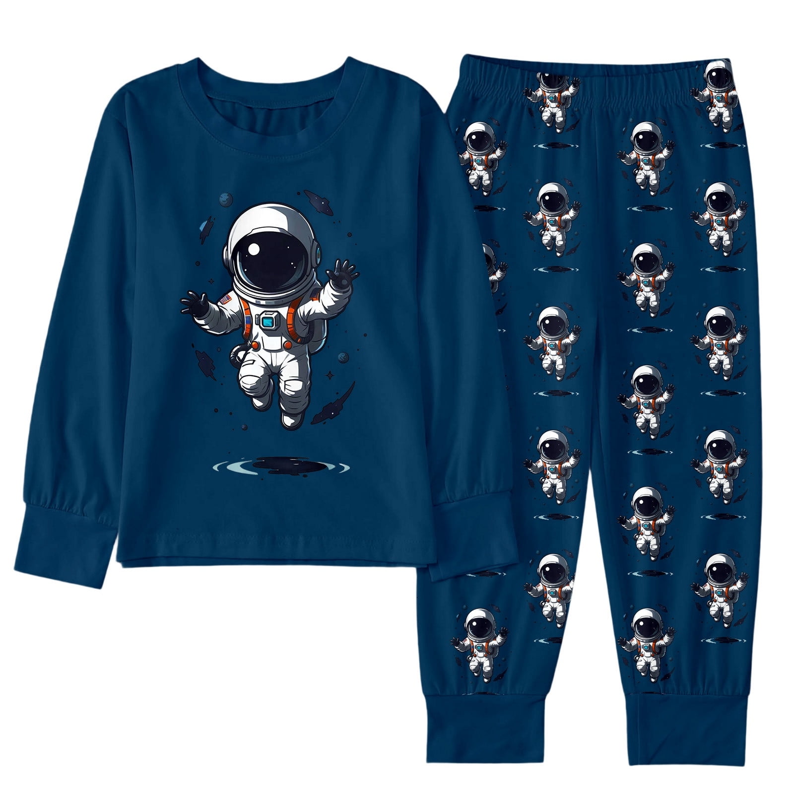 Glisme Boys Pajama Set Clothing Set Winter Alien Astronaut Cartoon ...