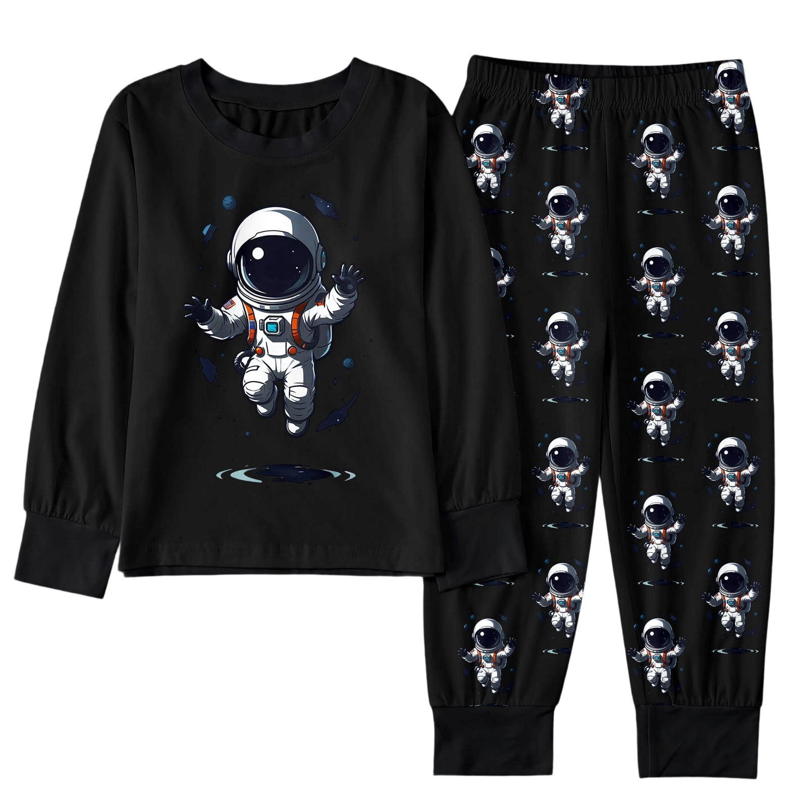 Glisme Boys Pajama Set Clothing Sets Winter Alien Astronaut Cartoon ...