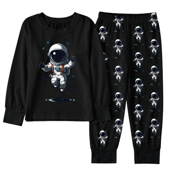 Glisme Boys Pajama Set Clothing Sets Winter Alien Astronaut Cartoon ...