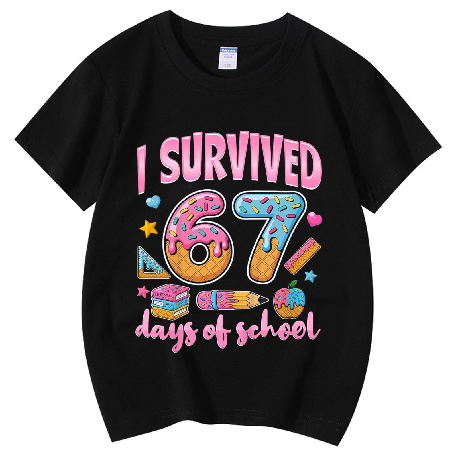 Glisme Boys T Shirt Summer Short Sleeved T-Shirt Solid Color Letter ...