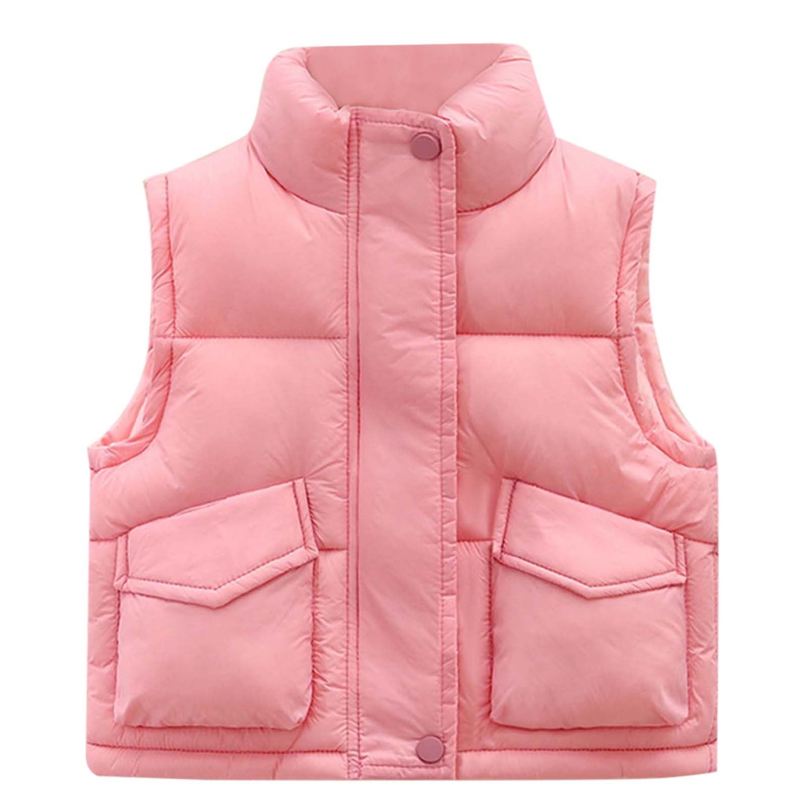 Glisme Girls Jacket Children Autumn And Winter Stand Up Collar Vest ...