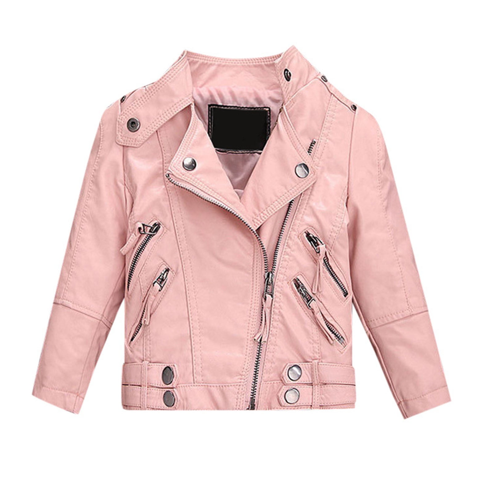 Glisme Girls Jacket Kids Spring Pu Leather Jacket Motorcycle Coat For ...