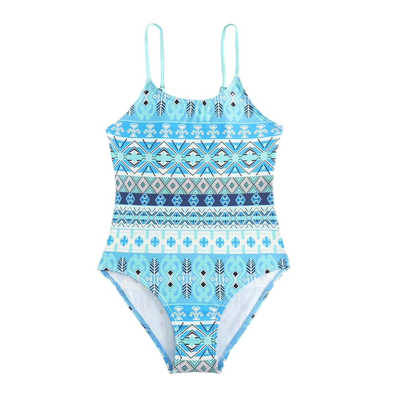 Glisme Girls One Piece Swimsuits Floral Printed Bathing Suit Kids ...