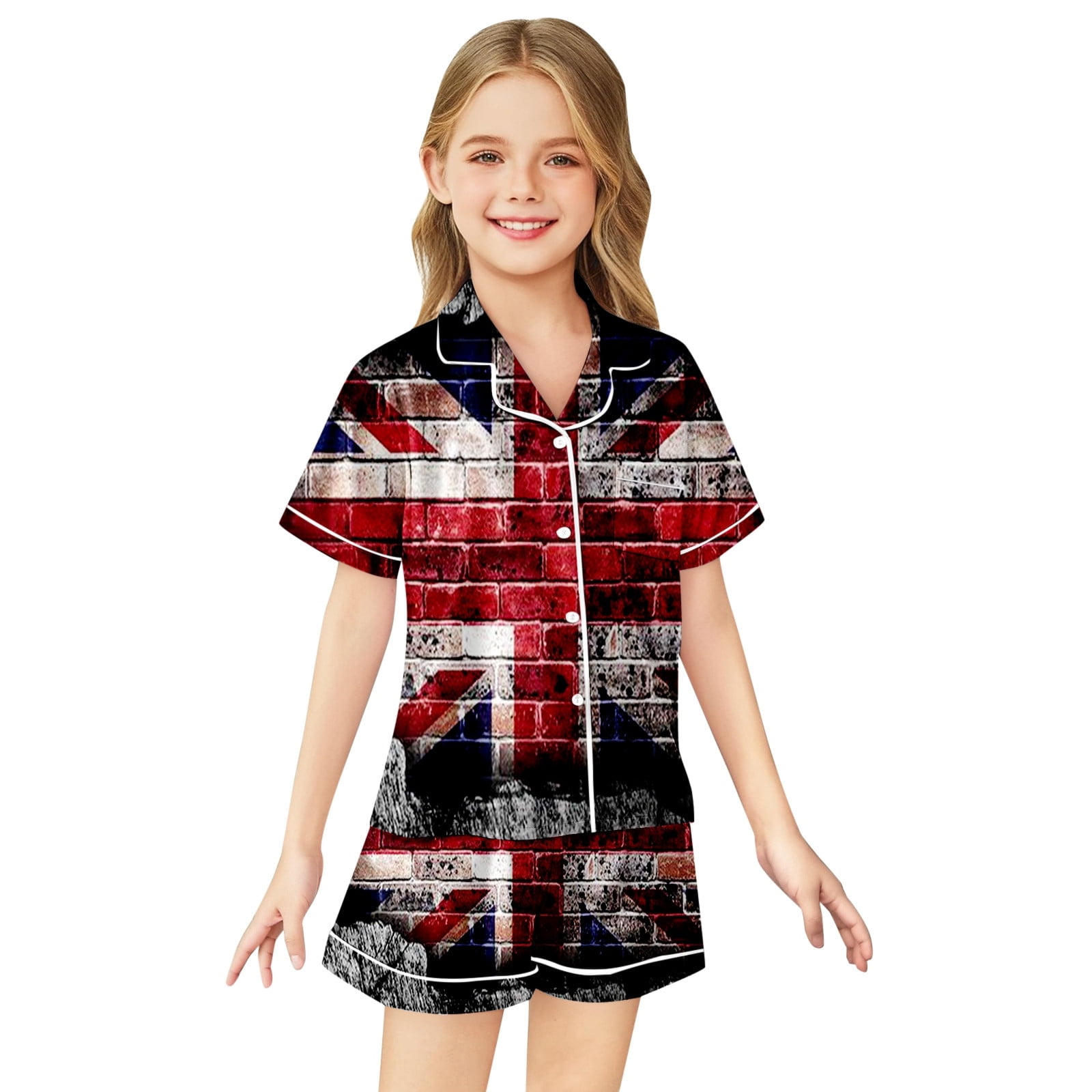 Glisme Girls Outfits Set Kids Casual V Neck Short Sleeve Outfit Set ...