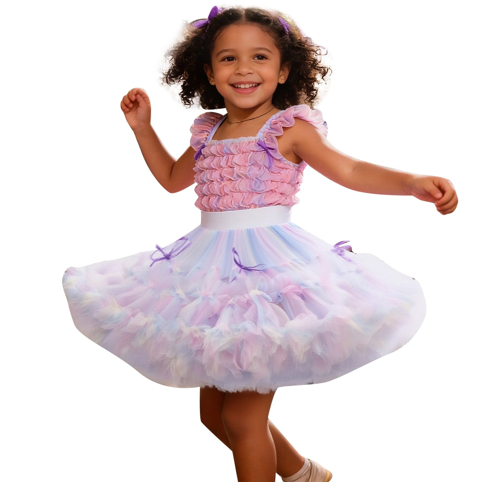 Glisme Girls Party Dress Layered Tutu Skirt For Performance Sweet ...