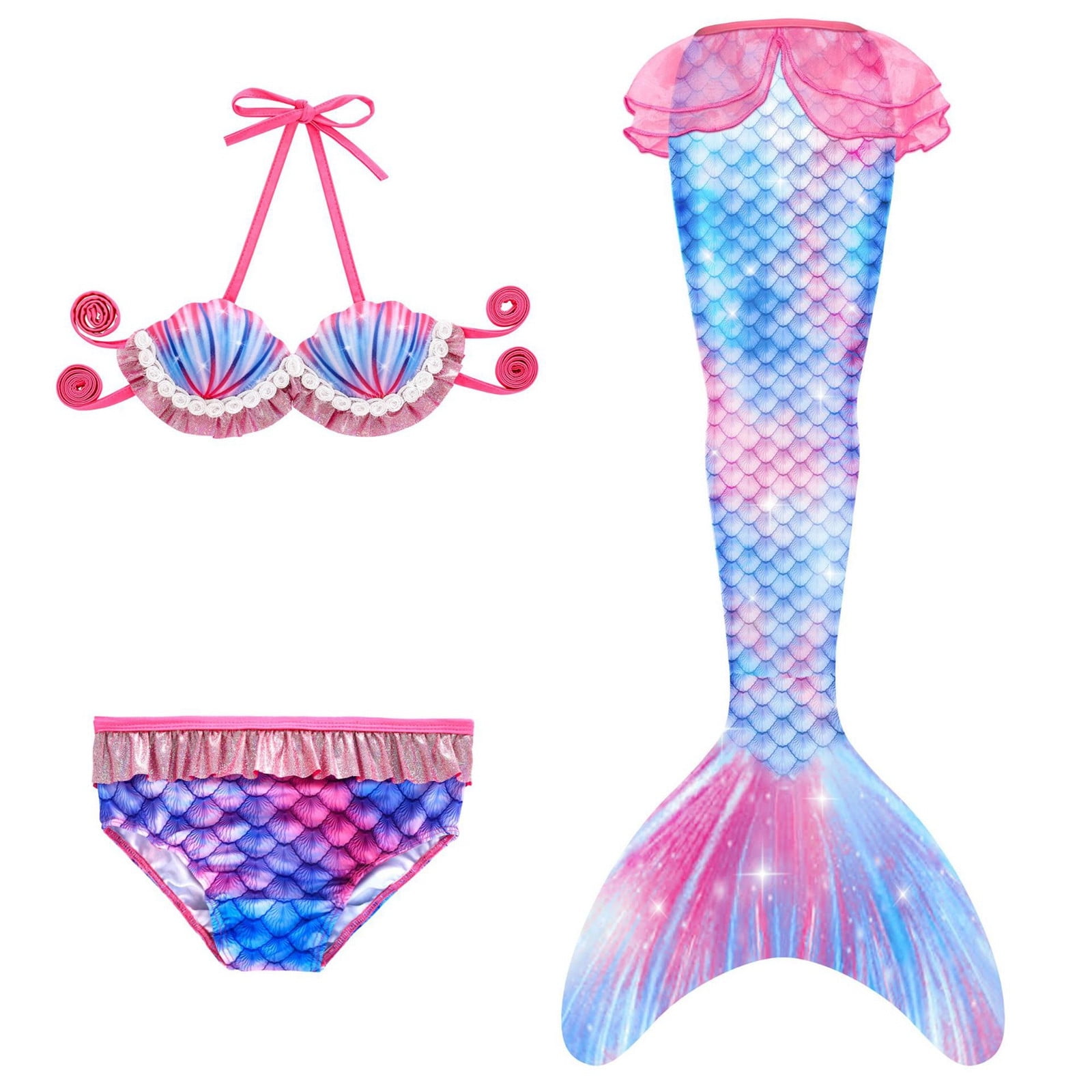 Glisme Girls Swimsuit Children 3 Pack Bikini Swimwear For Swimming ...
