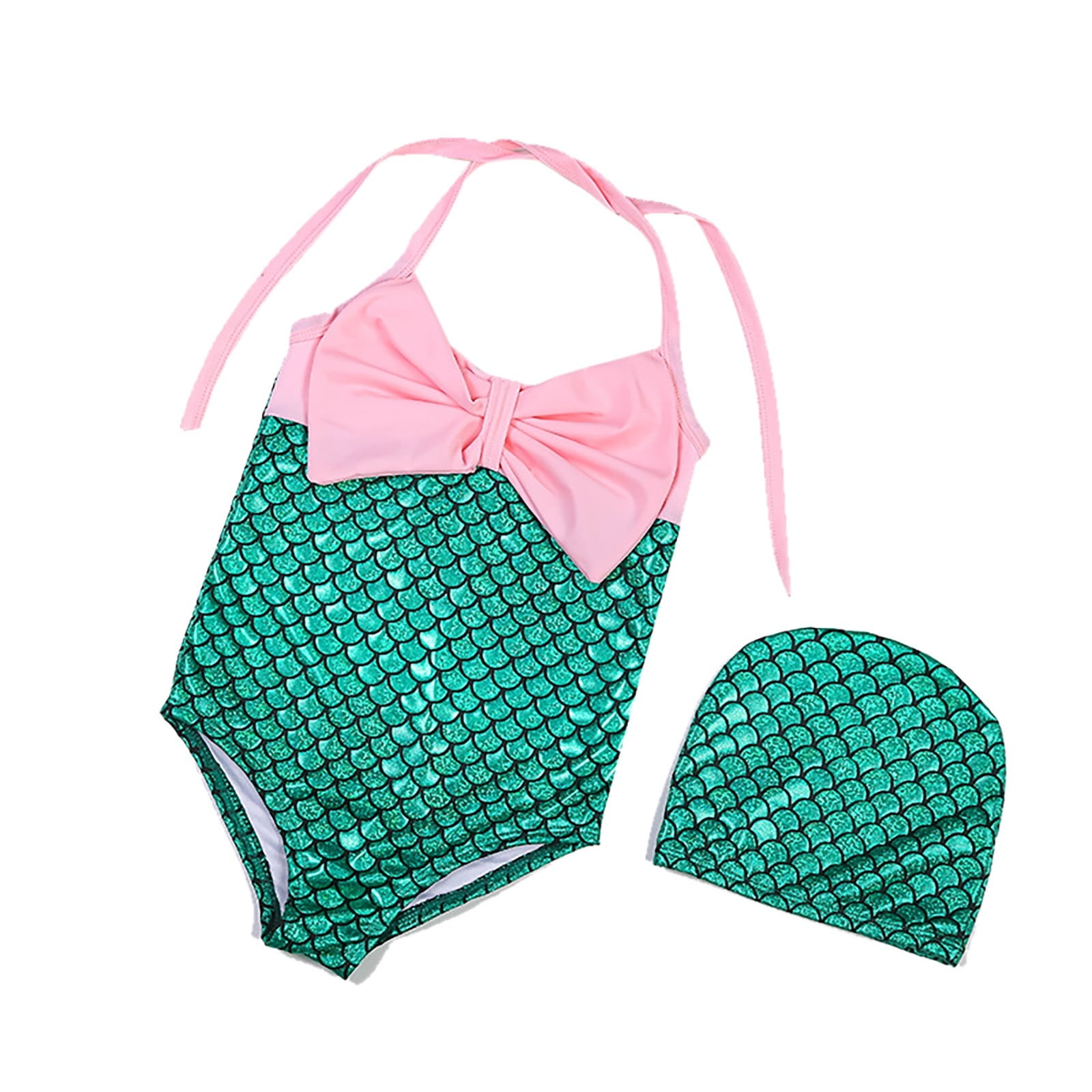 Glisme Girls Swimsuit Swimwear For Kids Long Sleeve Scales Design For ...