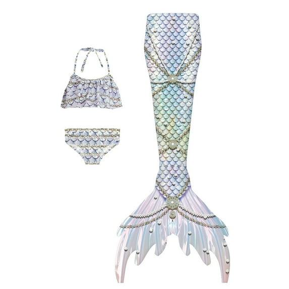 Glisme Girls Swimsuits 3 Piece Swimwear Bathing Suits Bikini Tail Set ...