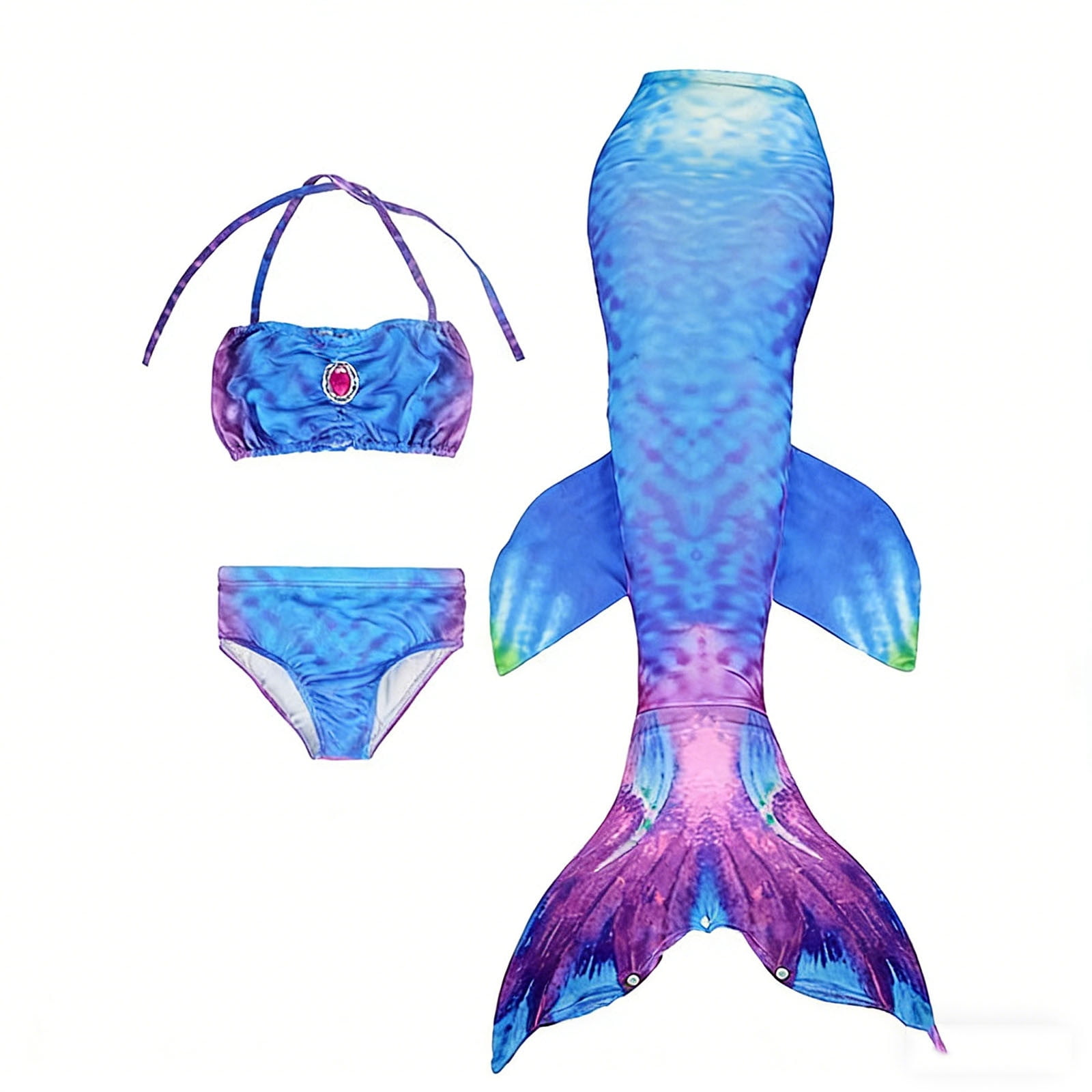 Glisme Girls Swimsuits Scale Bathing Suit With Glittering Tail Swimwear ...