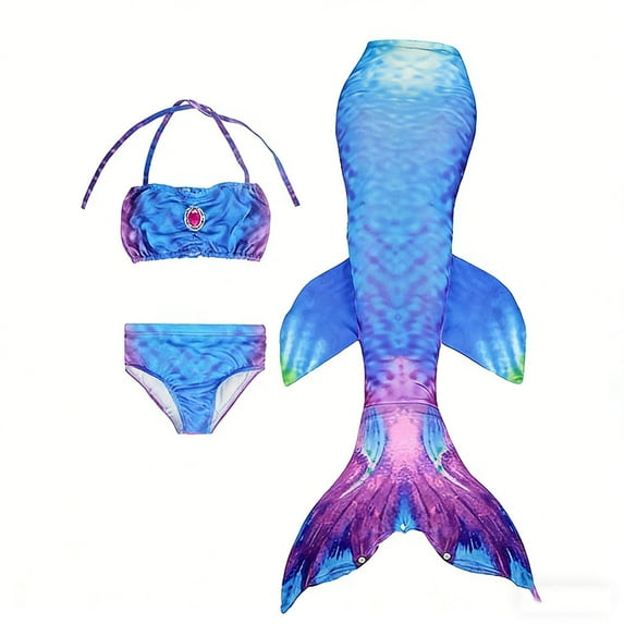 Glisme Girls Swimsuits Scale Bathing Suit With Glittering Tail Swimwear ...