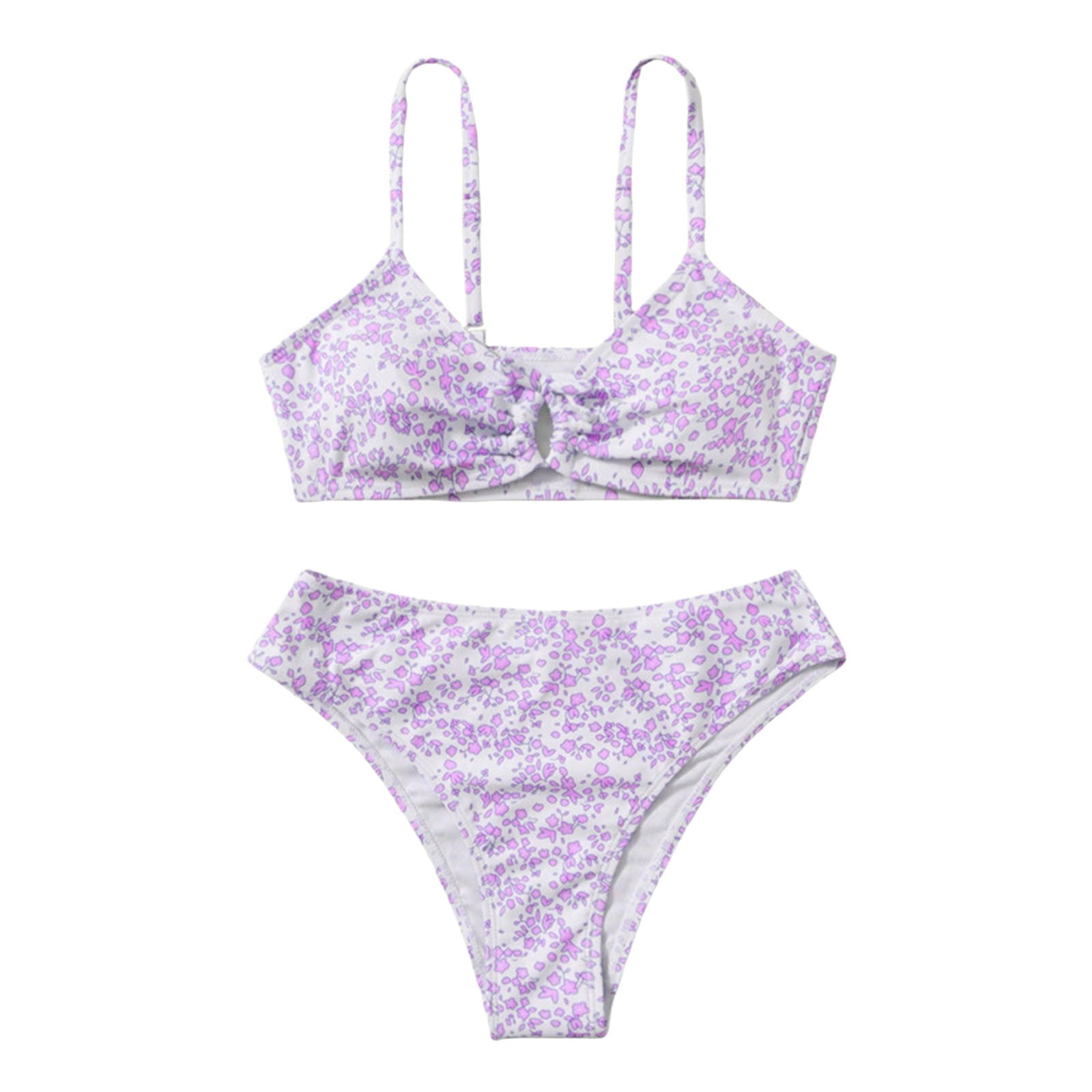 Glisme Girls Swimsuits Swimwear 2 Piece Set Floral Print Strappy Bikini ...