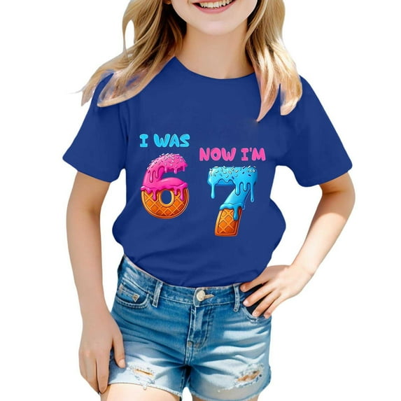 Glisme Girls T Shirt Children'S Phrase Print T-Shirt Soft Casual Tee ...