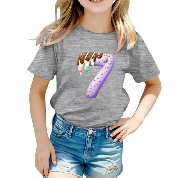 Glisme Girls T Shirt Graphic Short Sleeve T-Shirt With Print Design ...