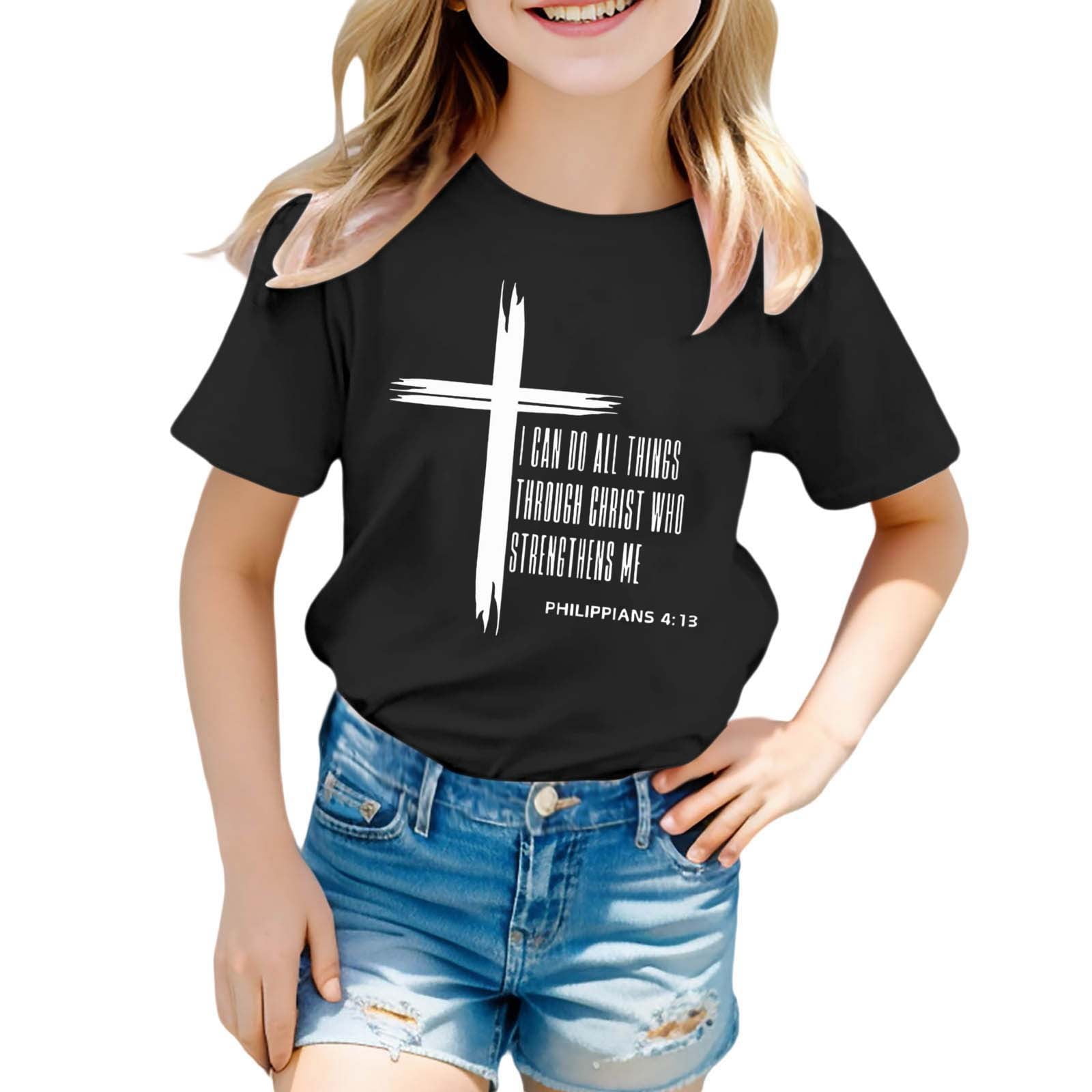 Glisme Girls T Shirt Kids Graphic Tee Short Sleeve T-Shirt Unisex ...