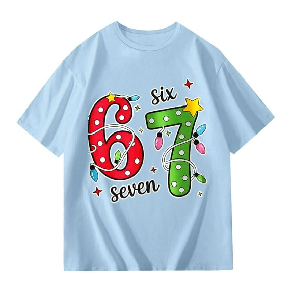 Glisme Girls T Shirt Summer Short Sleeve T-Shirt Cute Cartoon Number ...
