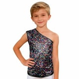 Glisme Girls Tank Top Glitter Leopard Print Sleeveless Tank Performance ...