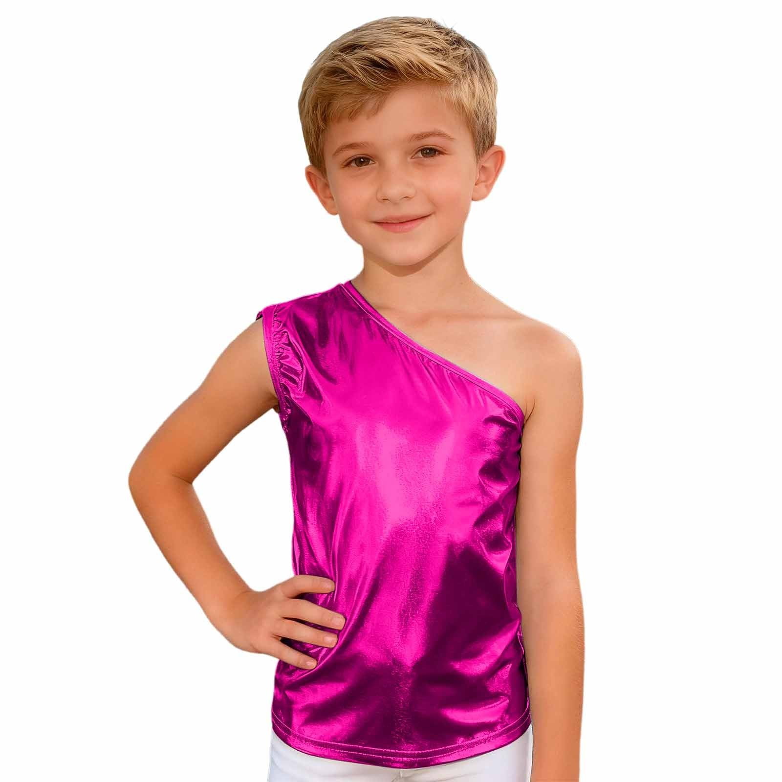 Glisme Girls Tank Top Sequin Glitter Sleeveless Shoulder Asymmetrical ...