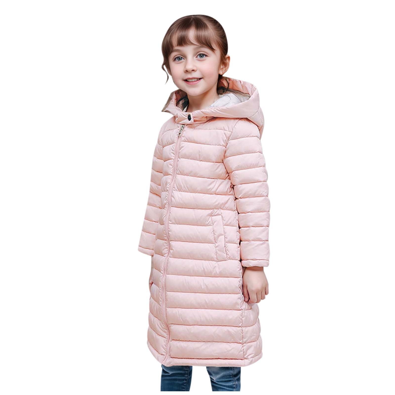 Glisme Girls Winter Down Jacket Long Hooded Jacket Packable Long Down ...