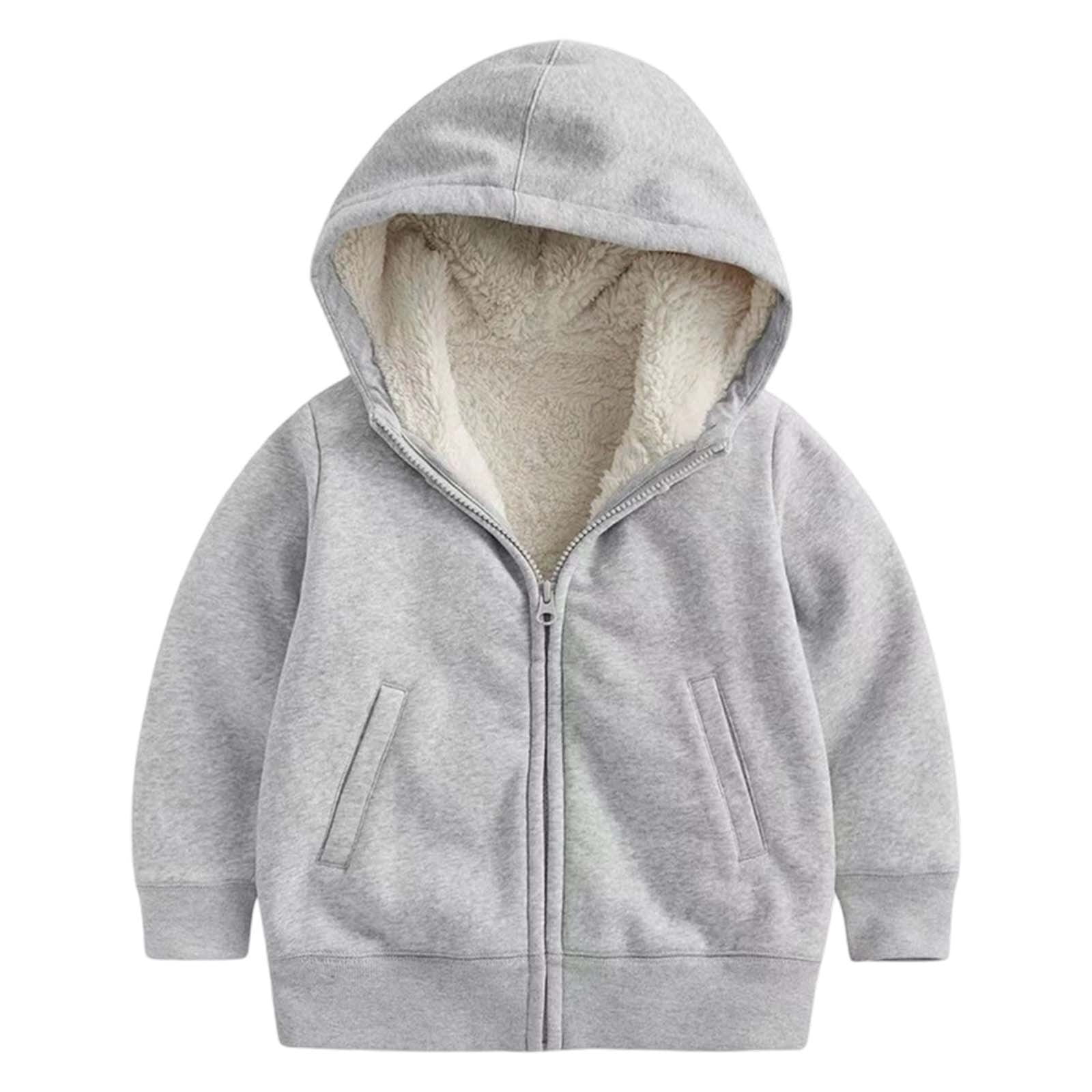 Glisme Girls Winter Thermal Jacket With Hood Warm Thickened Windproof Zip Up Coats For Kids Soft ...