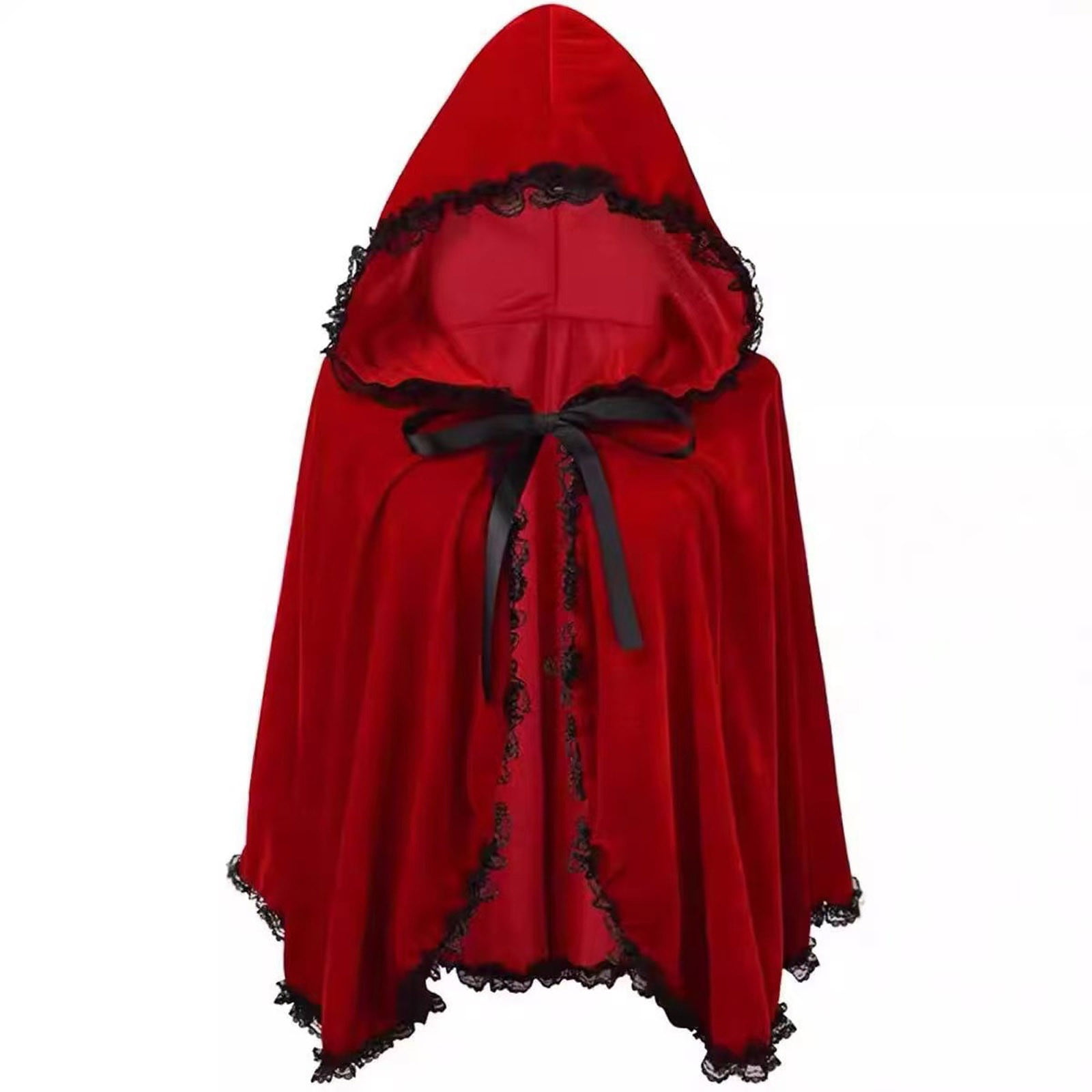 Glisme Halloween Girls Jacket Hallomas Hooded Cape Shawl Lace Trim ...